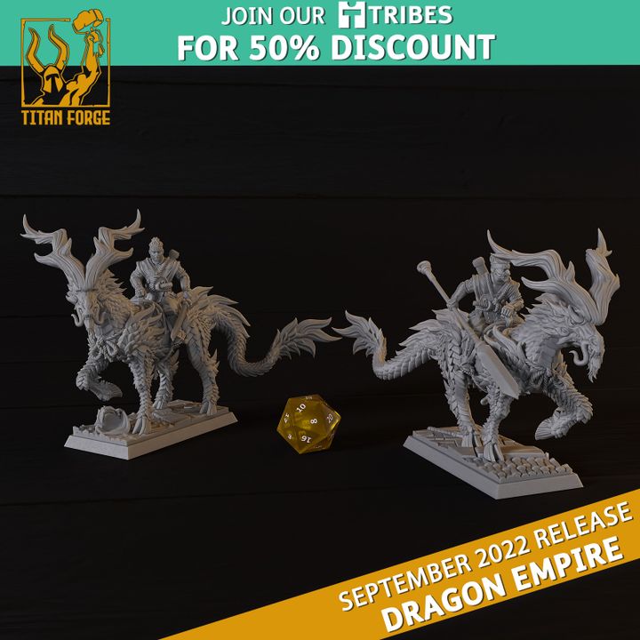 3D Printable Kirin Riders - Dragon Empire - Titan Forge Miniatures September 2022 by Titan Forge ...